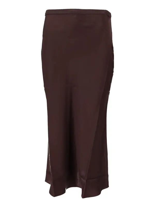 ANINE BING Bar Silk Skirt - Dark Brown