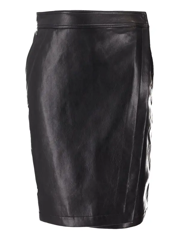 ANINE BING Alanis Recycled Leather Skirt - Black