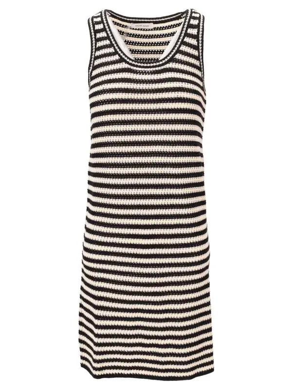ANINE BING Arie Stripe Dress - White/black