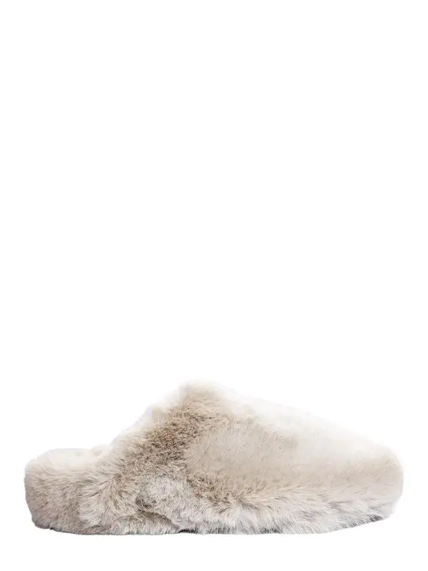 LA ROSE Furry Indoor Slippers - Beige