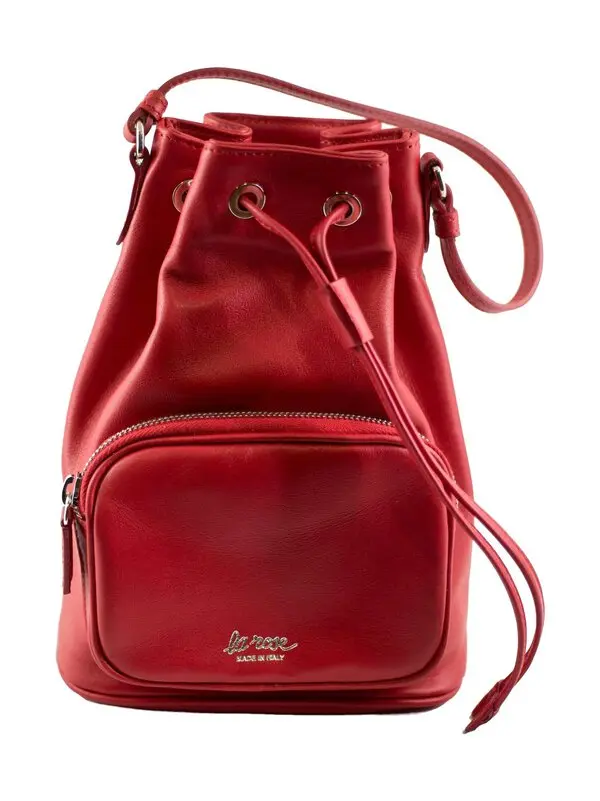 LA ROSE Leather Satchel Bag - Red