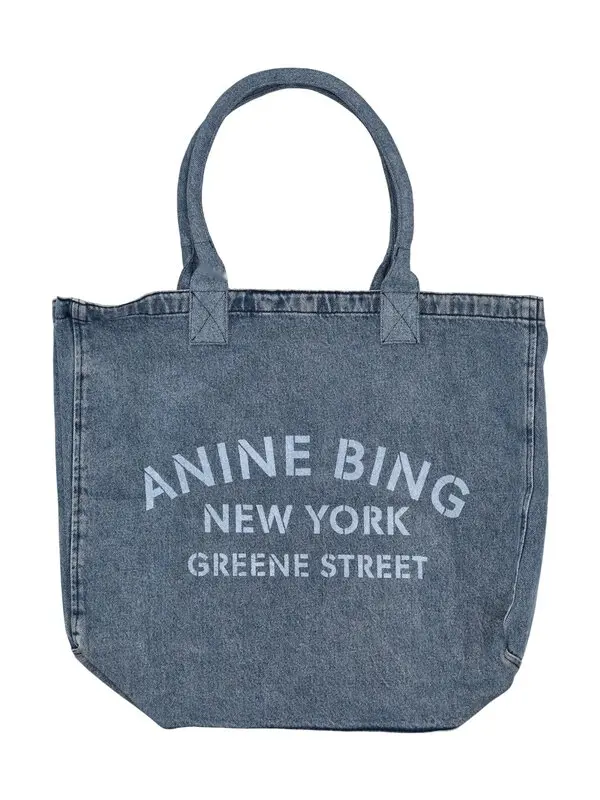 ANINE BING Leo Denim Tote - Blue