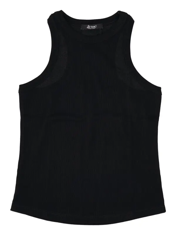 LA ROSE Ribbed Tank Top - Black