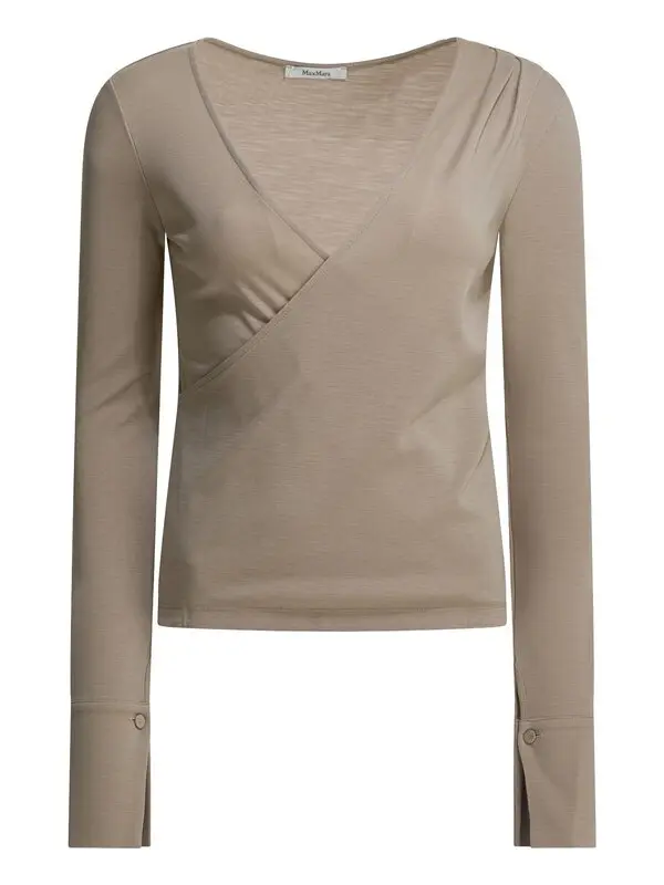 Max Mara Pure Virgin Wool V-neck Sweater - Beige