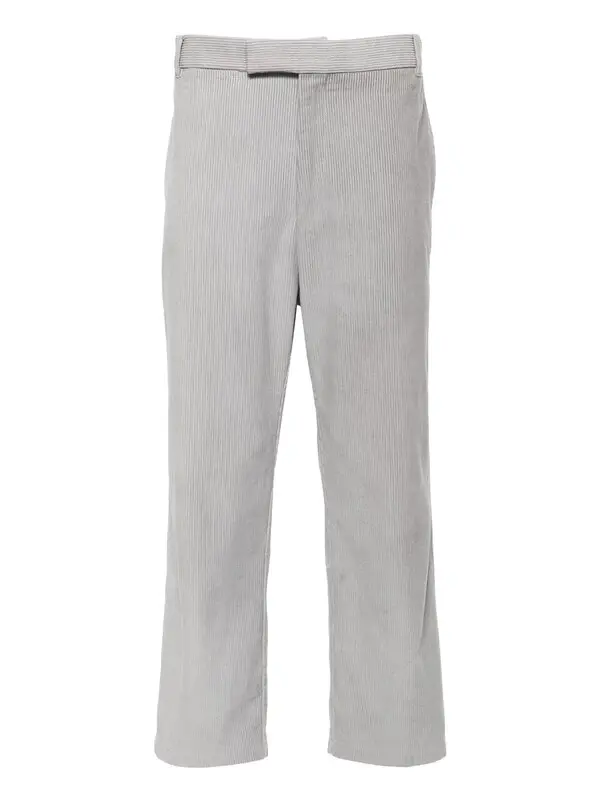 Thom Browne Mid-rise Straight Leg Corduroy Trousers - Med Grey