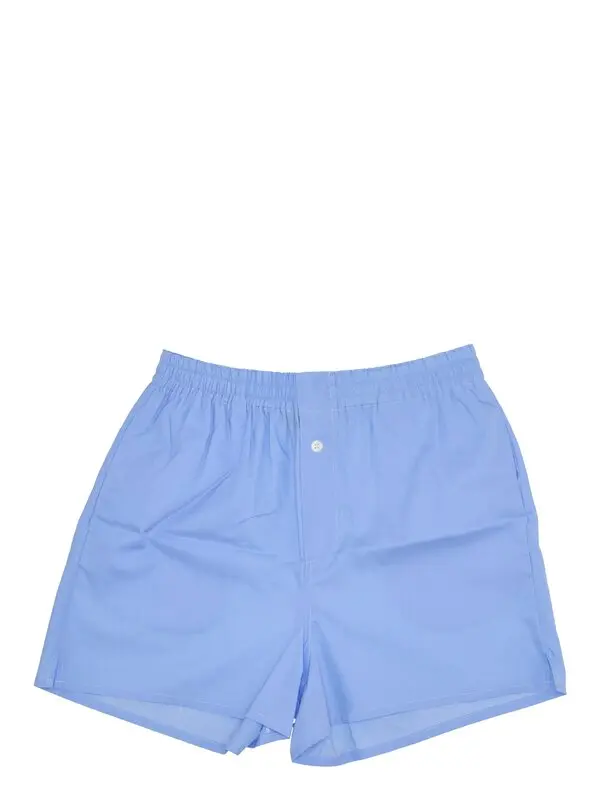 LA ROSE Cotton Buttoned Shorts - Light Blue