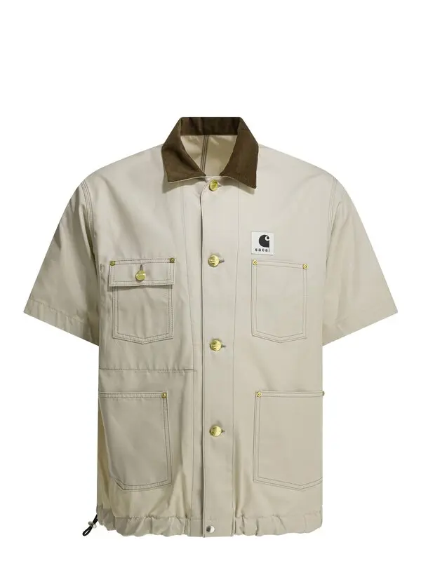 Sacai Carhartt Wip Duck Overshirt Jacket - White