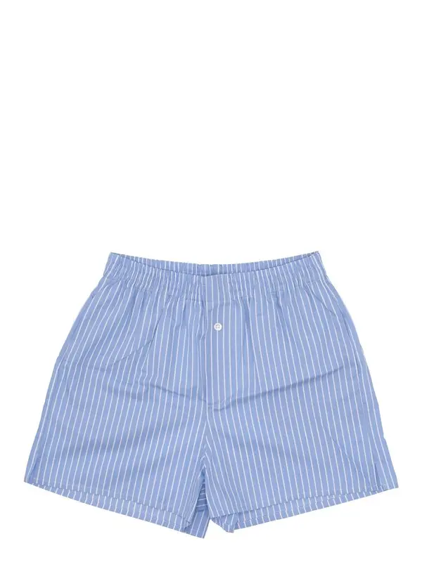 LA ROSE Cotton Striped Shorts - White Stripes