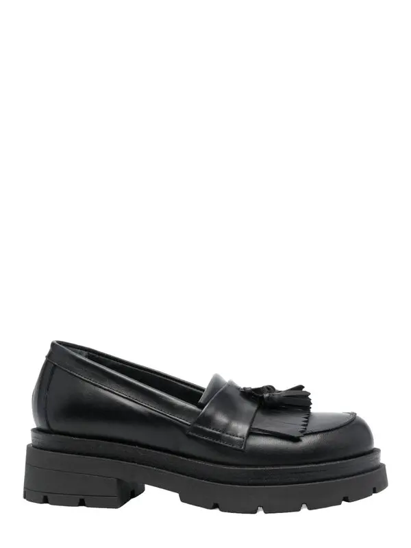 PAROSH 45mm Tassel Detail Leather Loafers - Nero