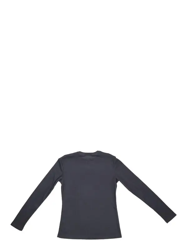 LA ROSE Long Sleeve Ribbed T-shirt - Black