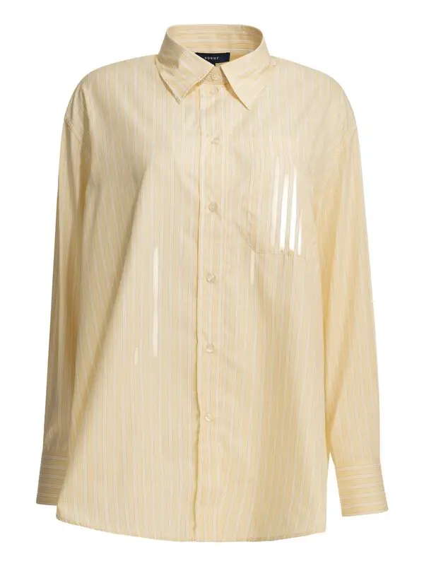 Soeur Carlotta Striped Cotton Shirt - Yellow