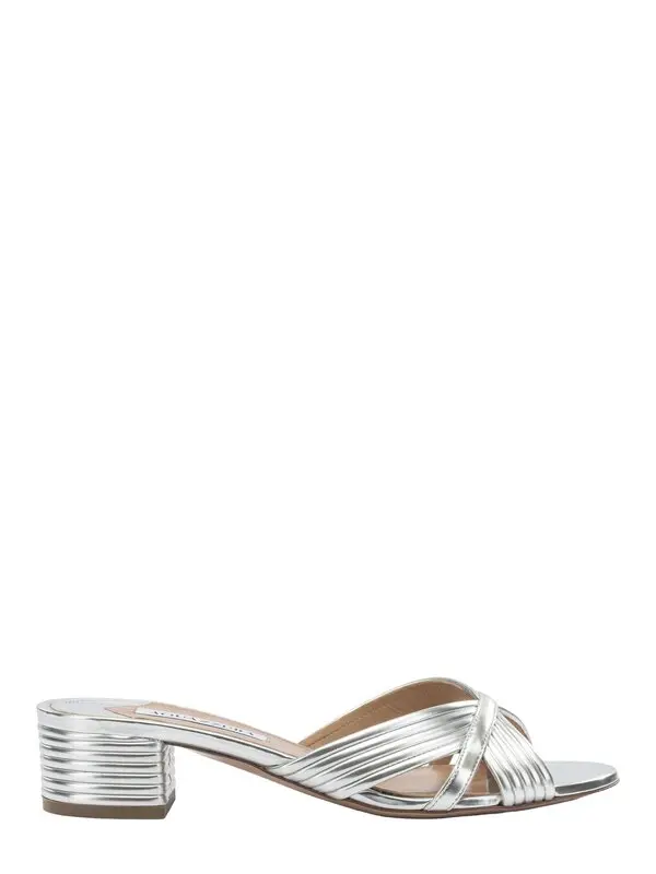 AQUAZZURA Sundance 35 Mm Heeled Sandals - Silver