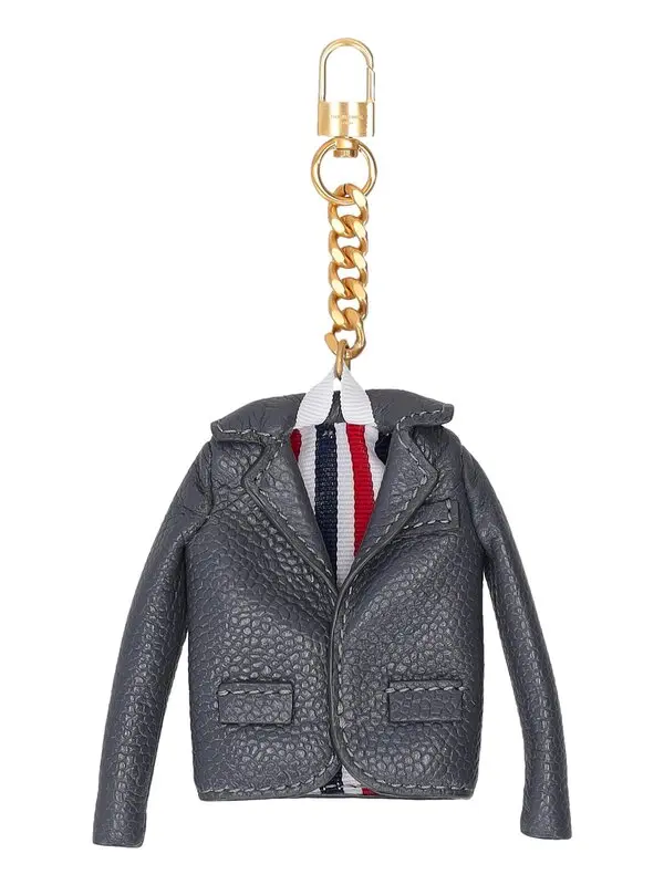 Thom Browne Soft Classic Jacket Charm In Caviar Agneau - Dark Grey