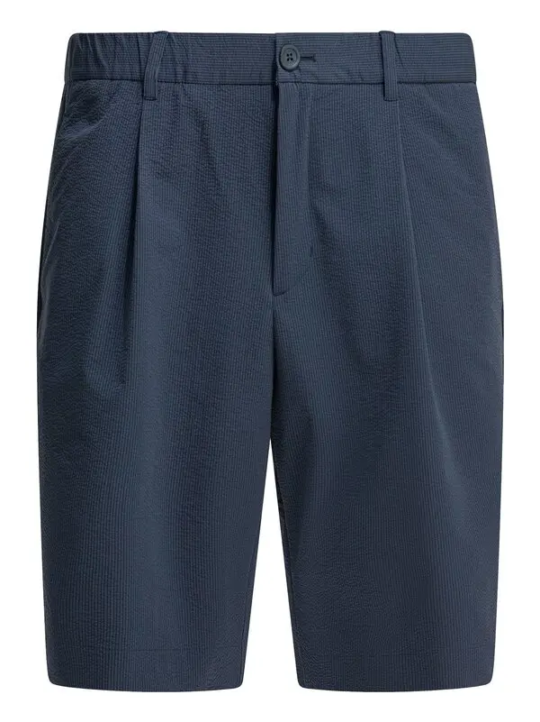 Herno Technical Stretch Seersucker Shorts - Blue