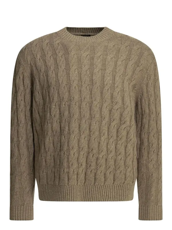 Zegna Crew Neck Knit Sweater - Beige