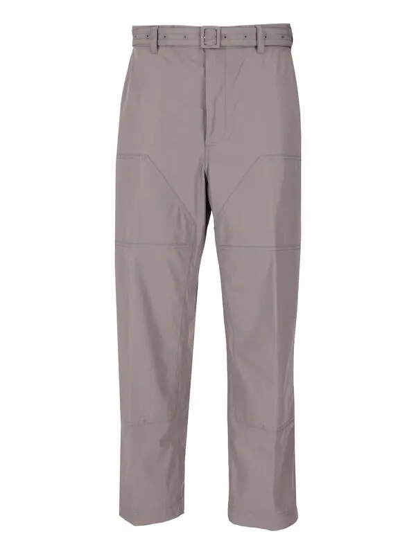 Thom Browne Carpenter Pants With Detachable Belt In Wrinkle-free Cotton Suiting - Med Grey