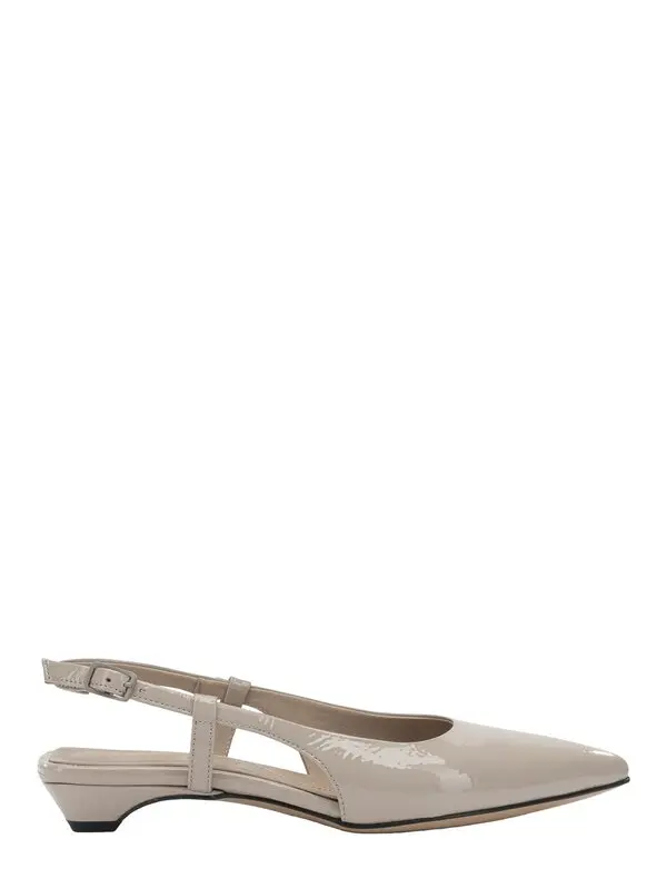 POMME D'OR Slingback Leather Pumps - Beige