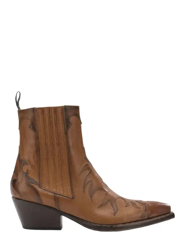 Sartore Leather Cowboy Boots - Brown
