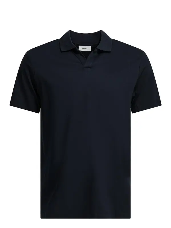 NN.07 Paul' Buttonless Polo Shirt - Blue