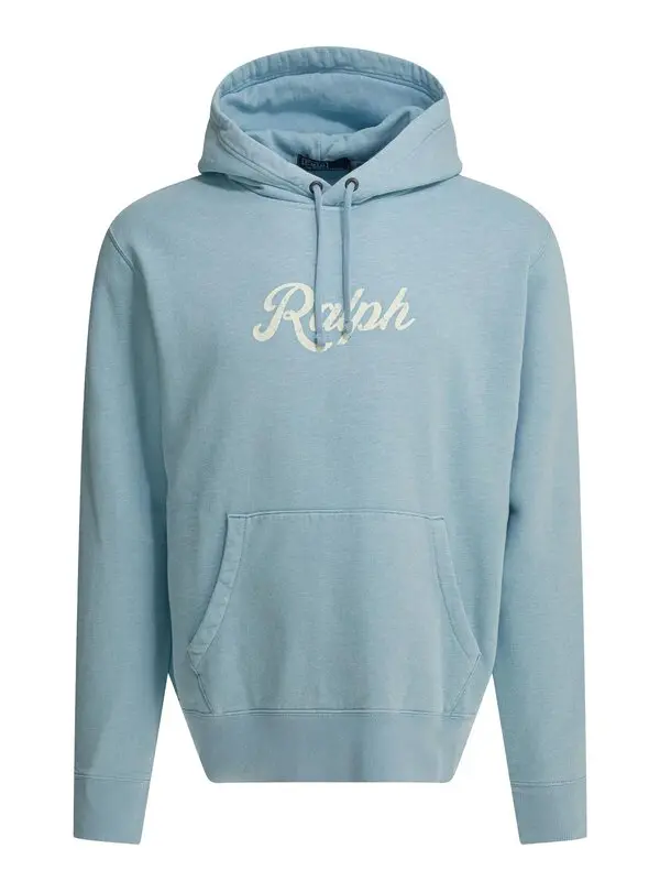 Ralph Lauren Cotton Blend Hoodie With Graphic - Light Blue