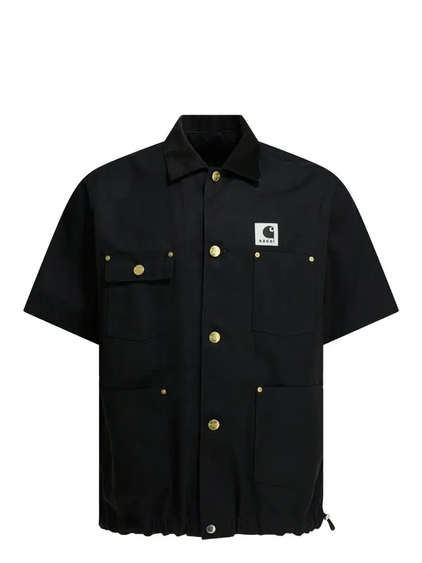 Sacai X Carhartt Wip Duck Overshirt Jacket - Black