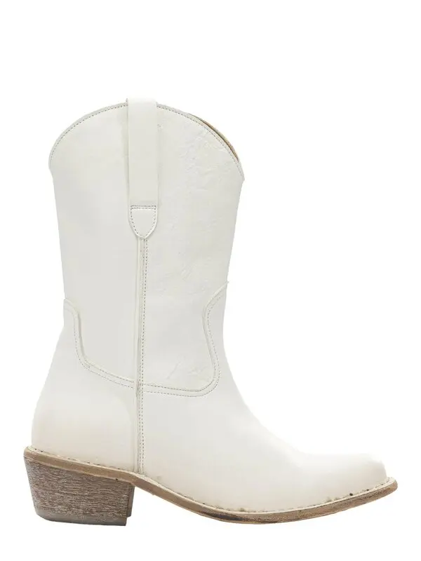 Moma Tall Cowboy Boots - White