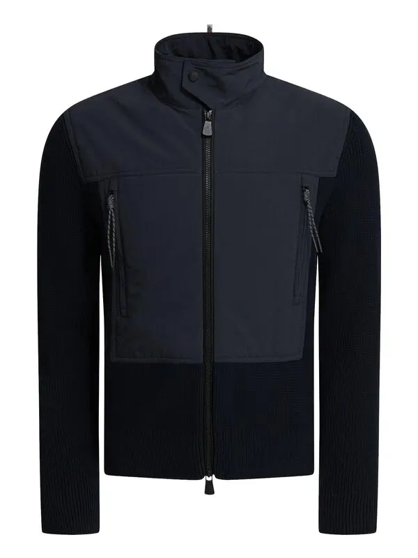 Moncler Cotton Padded Cardigan - Blue