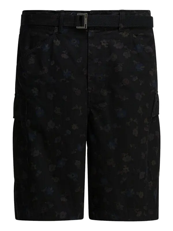 Sacai Floral Cargo Shorts - Black
