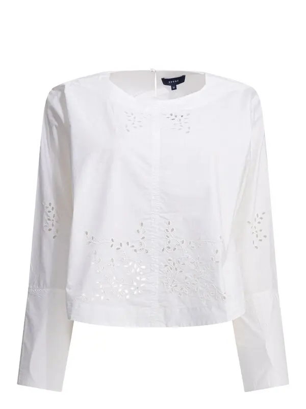 Soeur Hansel Embroidered Blouse - White