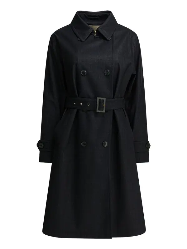 Herno Trench Coat With Belt - Blue