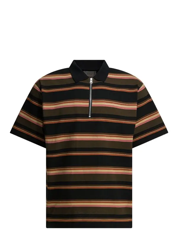 Sacai Striped Buttonless Polo Shirt - Blue