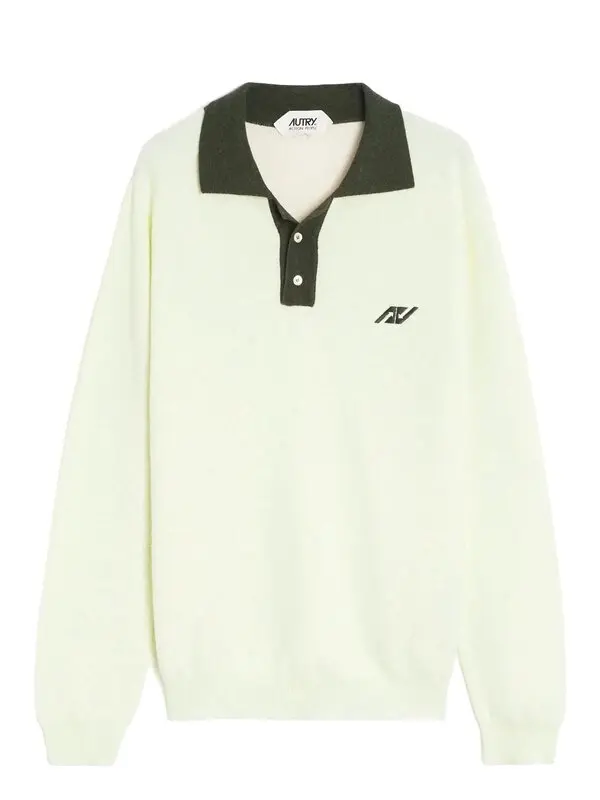 AUTRY Sporty Long Sleeve Polo - Green