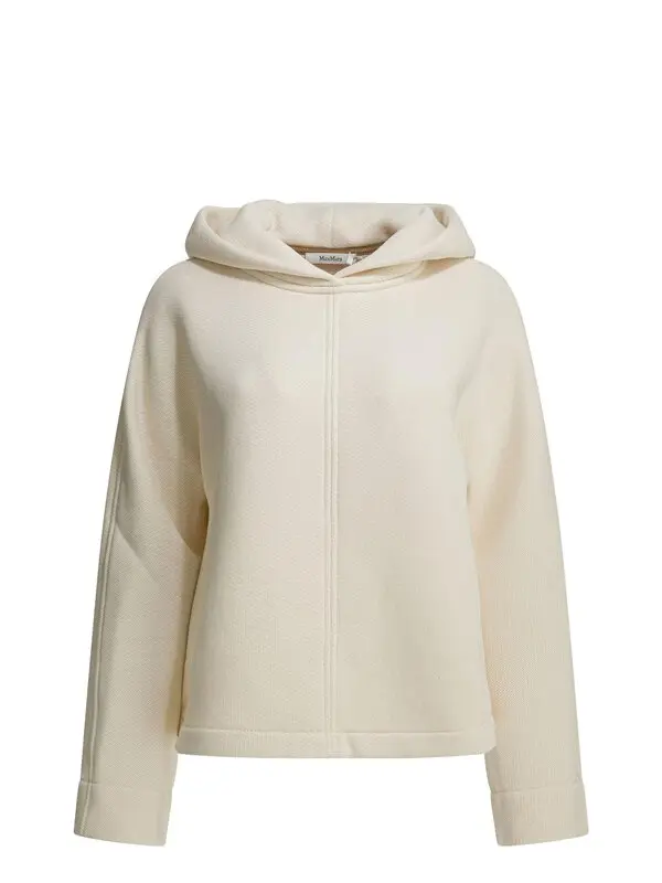 Max Mara Hooded Cotton Jersey Sweatshirt - White