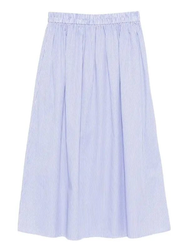 ARCHIVIO '67 Striped Cotton A-line Skirt - Clear Blue