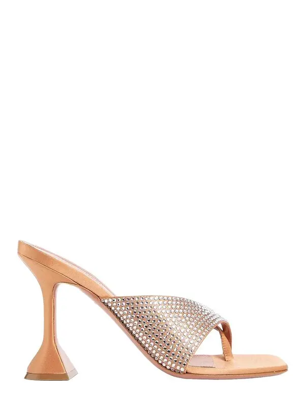 Amina Muaddi Shiona Crystal Mules - Orange
