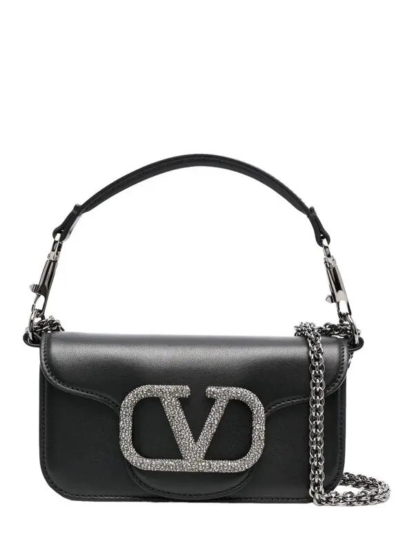 Valentino Garavani Locò Small Leather Shoulder Bag - Black