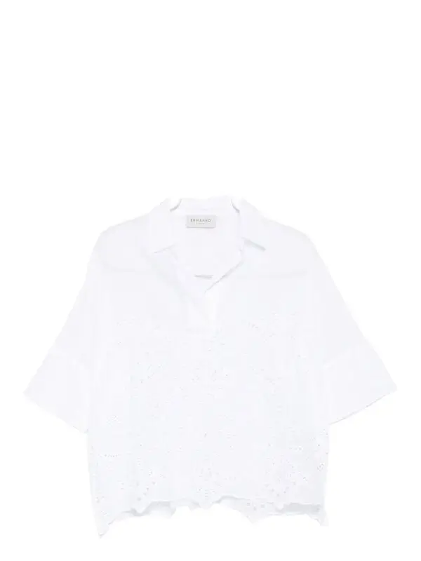ERMANNO FIRENZE Embroidered Cotton Shirt - White