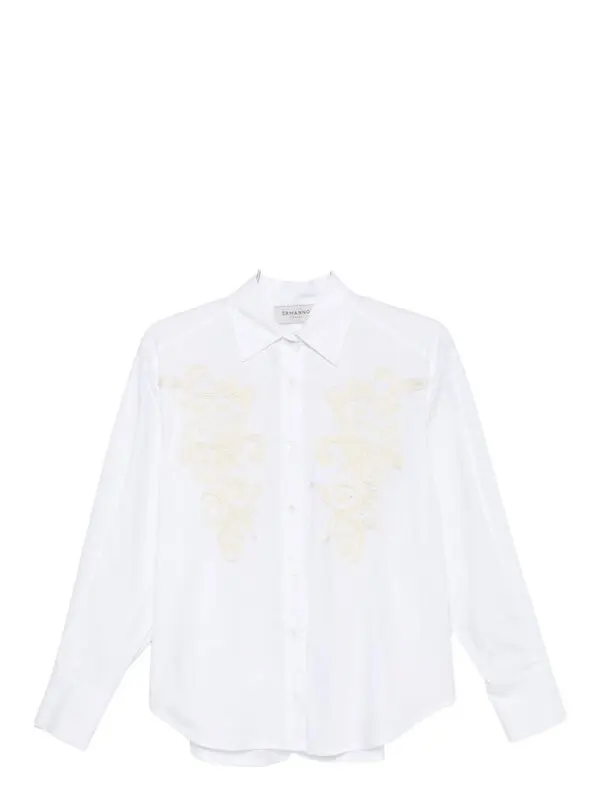 ERMANNO FIRENZE Embroidered Cotton Shirt - White