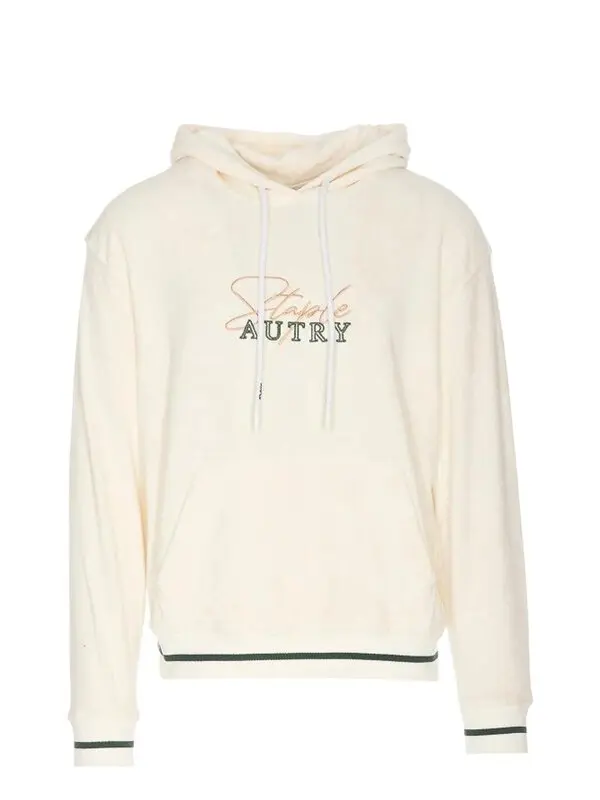 AUTRY Chenille Staple Hoodie - White