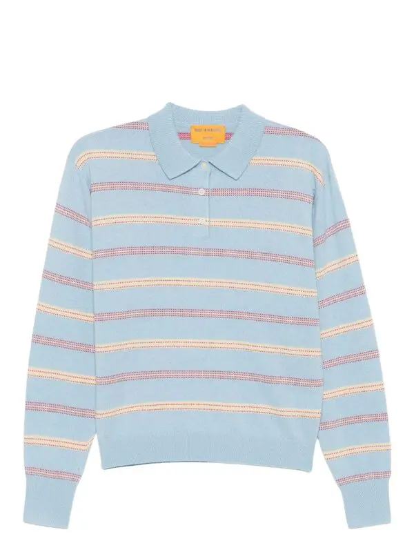 Guest In Residence Collegiate Cashmere Polo Shirt - Clear Blue