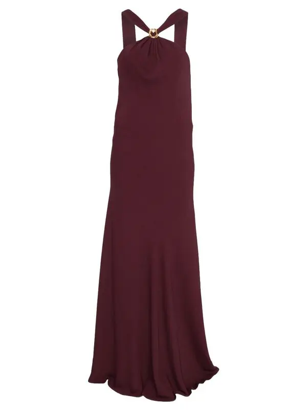 FORTE_FORTE Silk Blend Long Dress - Bordeaux