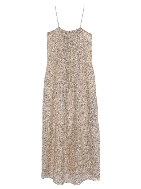 ALYSI Printed Midi Dress - Beige