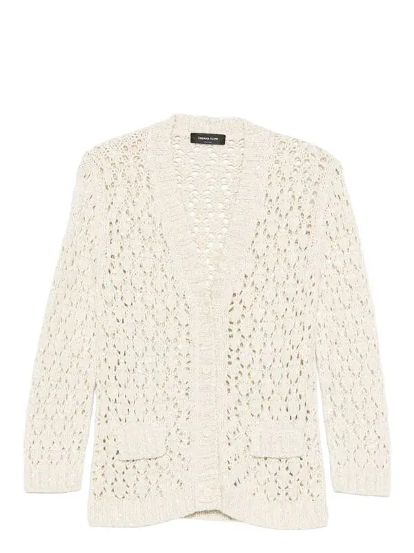 Fabiana Filippi Cotton V-neck Cardigan - White