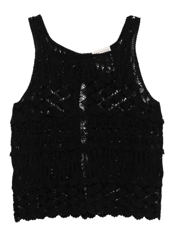 SEMICOUTURE Shelley Cotton Tank Top - Black