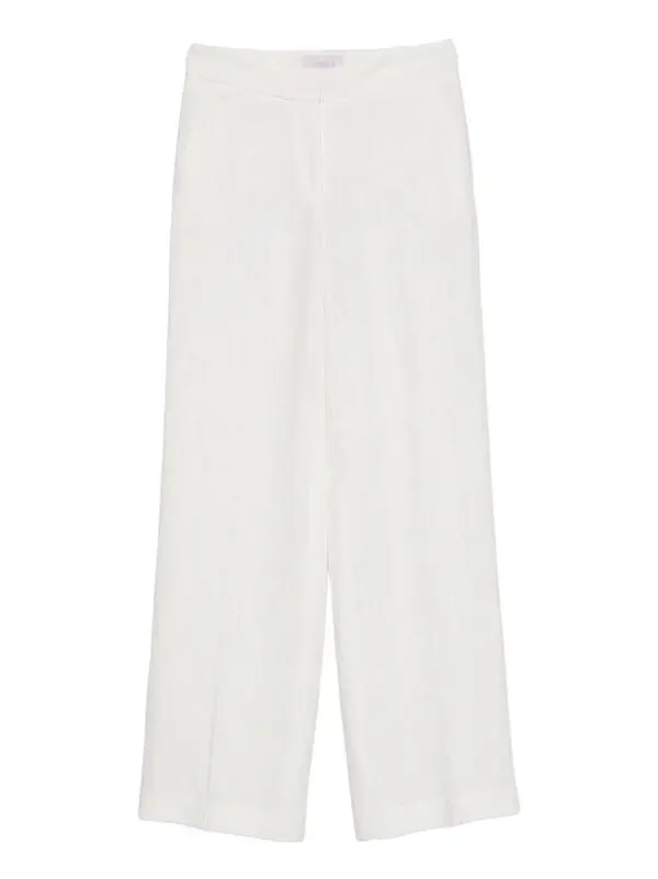 VIA MASINI 80 Wide-leg Linen Trousers - Ivory
