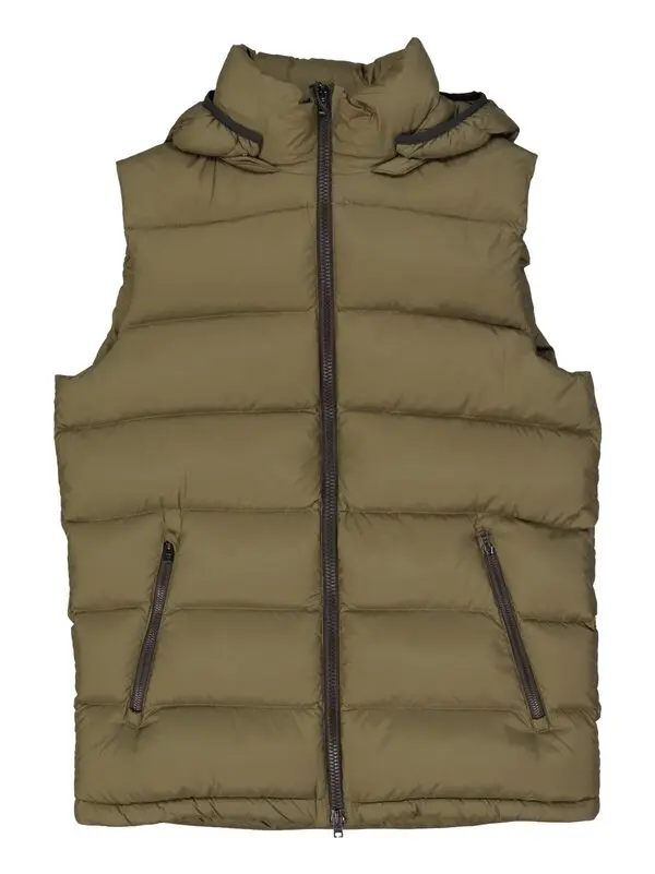 Herno Padded Gilet With Detachable Hood - Green