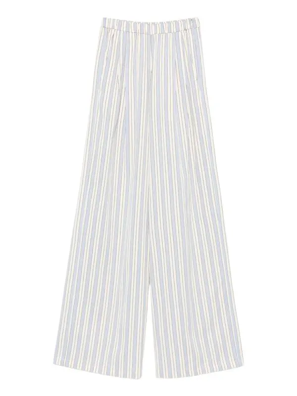 FORTE_FORTE Striped Wide-leg Trousers - Clear Blue
