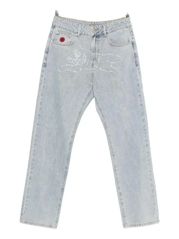ICECREAM Crystal Running Dog Denim Jeans - Clear Blue