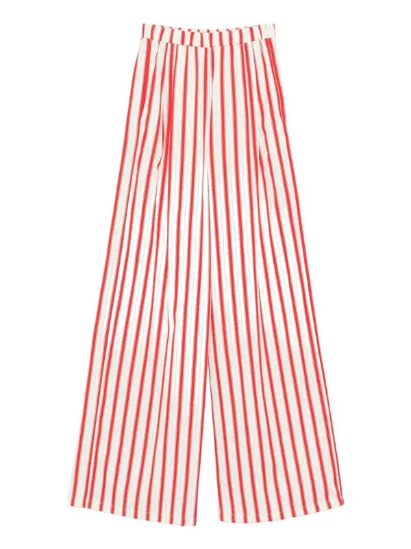 FORTE_FORTE Striped Wide Leg Trousers - Red