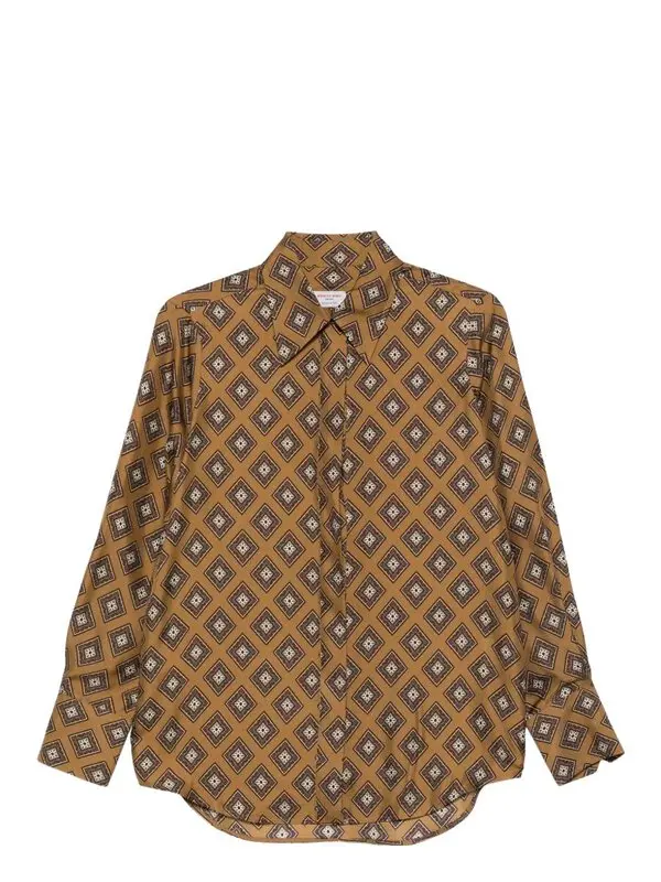 Alberto Biani Printed Silk Shirt - Brown